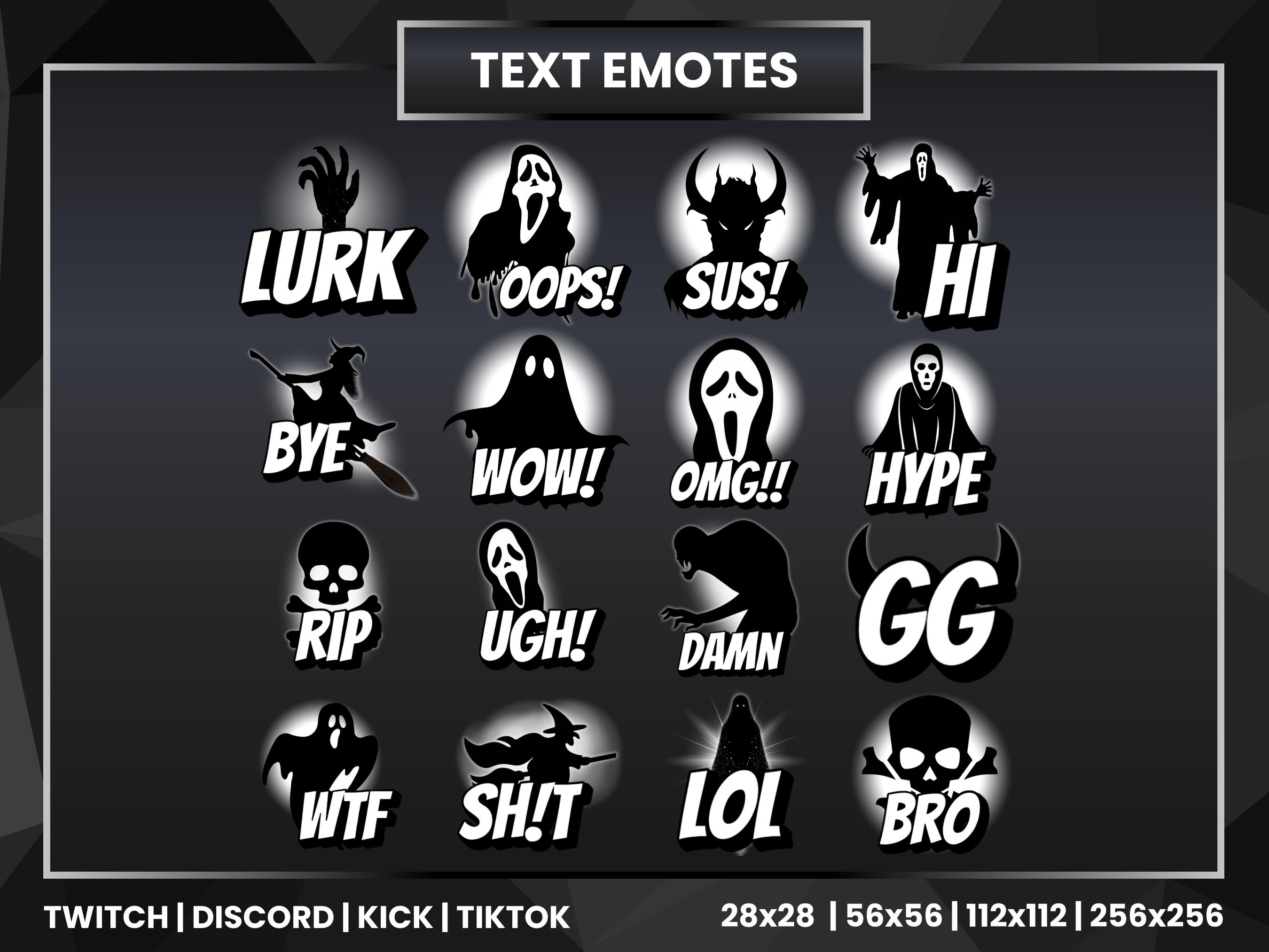 16 Ghost Emotes | Twitch Text Emotes | Haunted Text Emotes Twitch ...