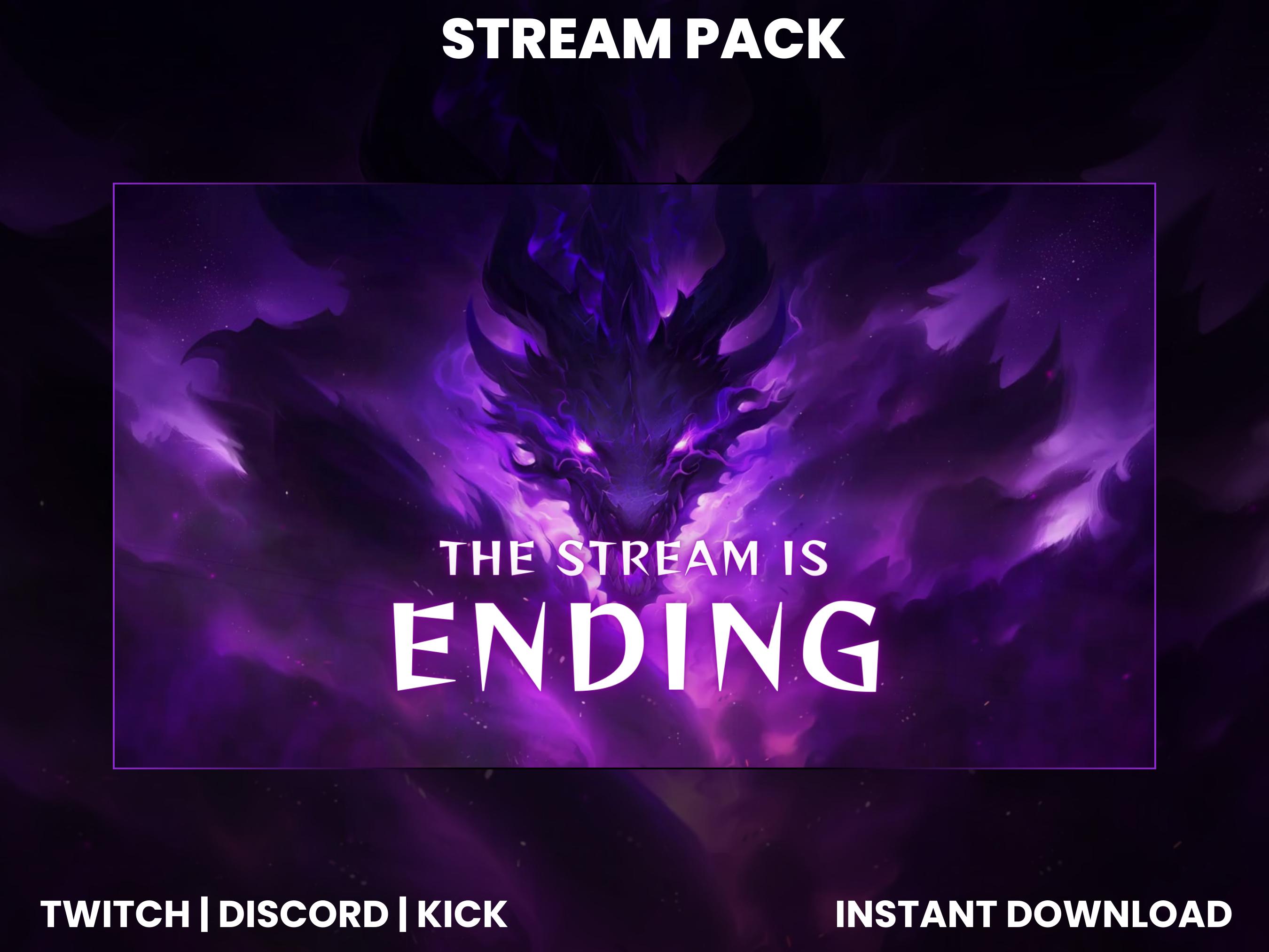 Dragon Twitch Stream Pack | Twitch Screen Overlays | Animated Webcam ...