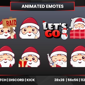 32 Santa Claus Animated Twitch Emotes | Christmas Themed Emote ...