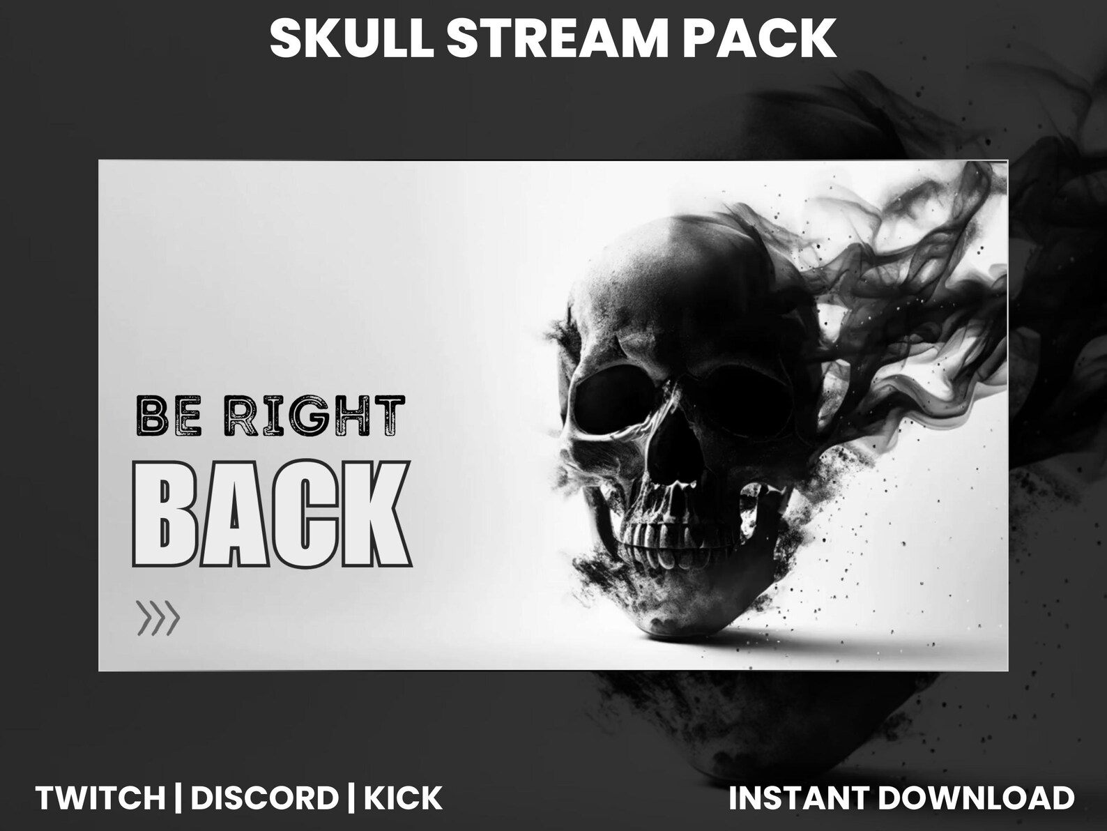 Skull Twitch Stream Pack | Twitch Screen Overlay | Animated Webcam ...