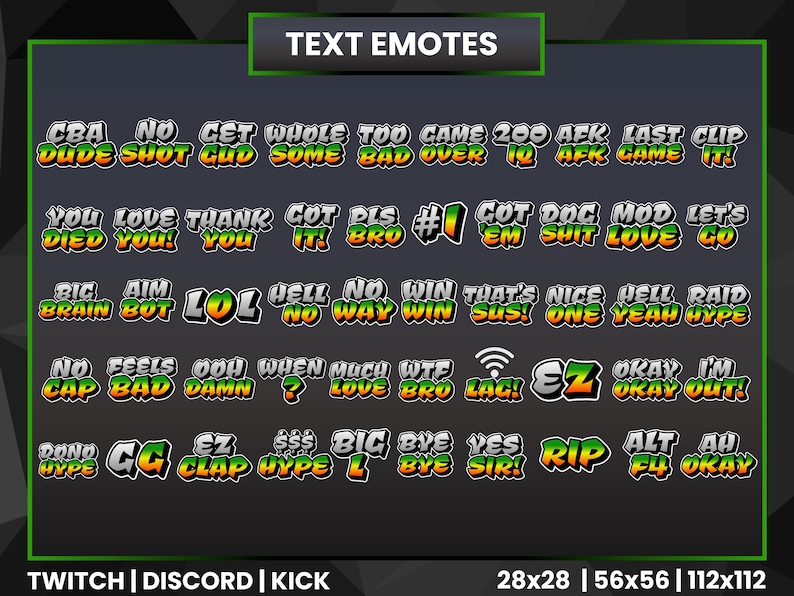 50 Twitch Text Emotes | Twitch Emotes | Rastafarian Themed Emotes ...