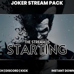 Joker Twitch Stream Pack | Twitch Screen Overlays | Animated Webcam ...
