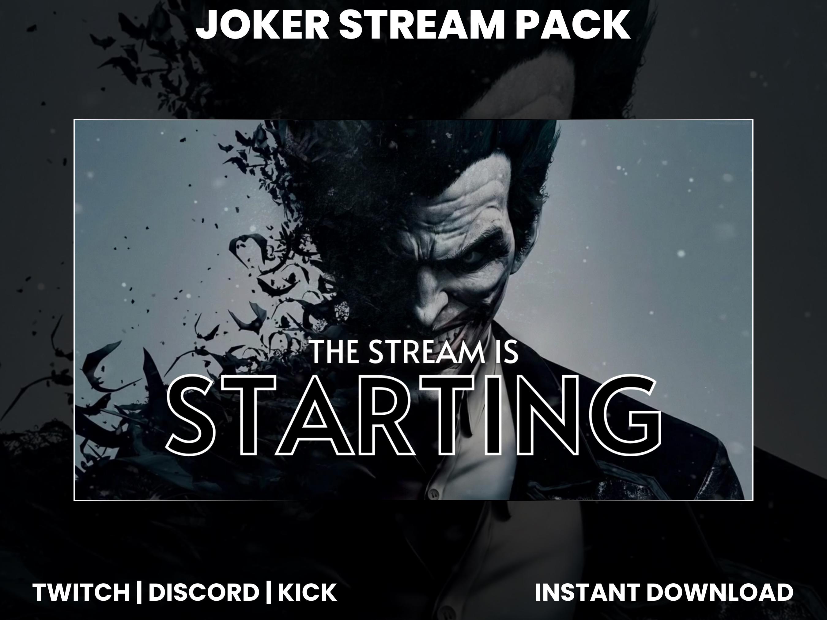 Joker Twitch Stream Pack | Twitch Screen Overlays | Animated Webcam ...
