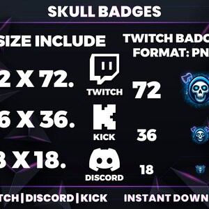Colourful Skull Twitch Badges Twitch Sub Badges Twitch Bit Badges Skull ...
