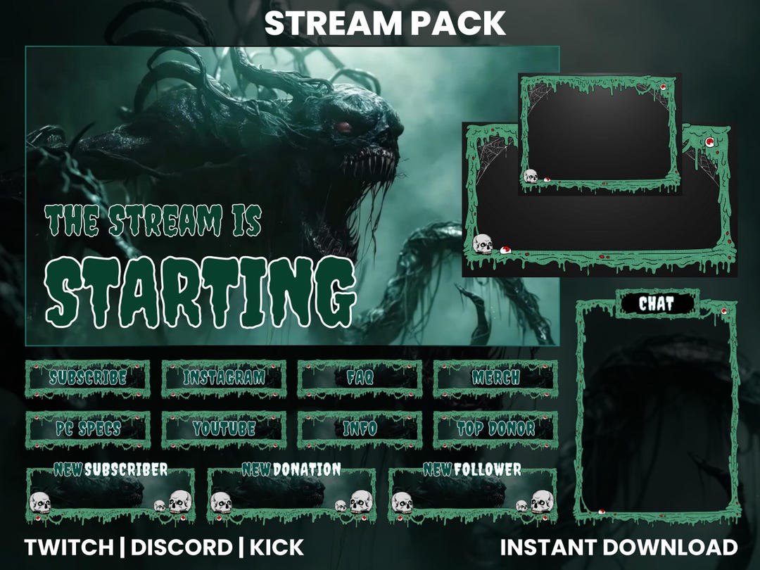 Swamp Monster Stream Pack | Animated Twitch Stream Pack | Screen ...