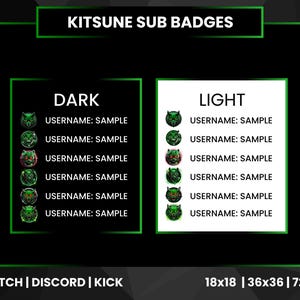Ninja Cat Twitch Sub Badges | Twitch Badges | Green Bit Badges | Twitch ...