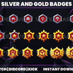 Streamer Sub & Bit Badges | Custom Silver and Gold Medal Designs for ...