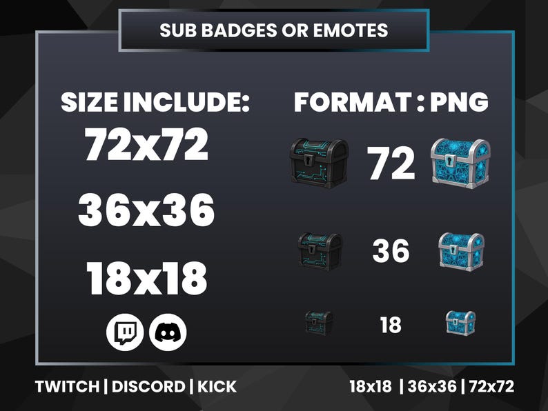 Treasure Chest Sub Badges for Twitch, Kick, and Discord | Gamer Loot ...