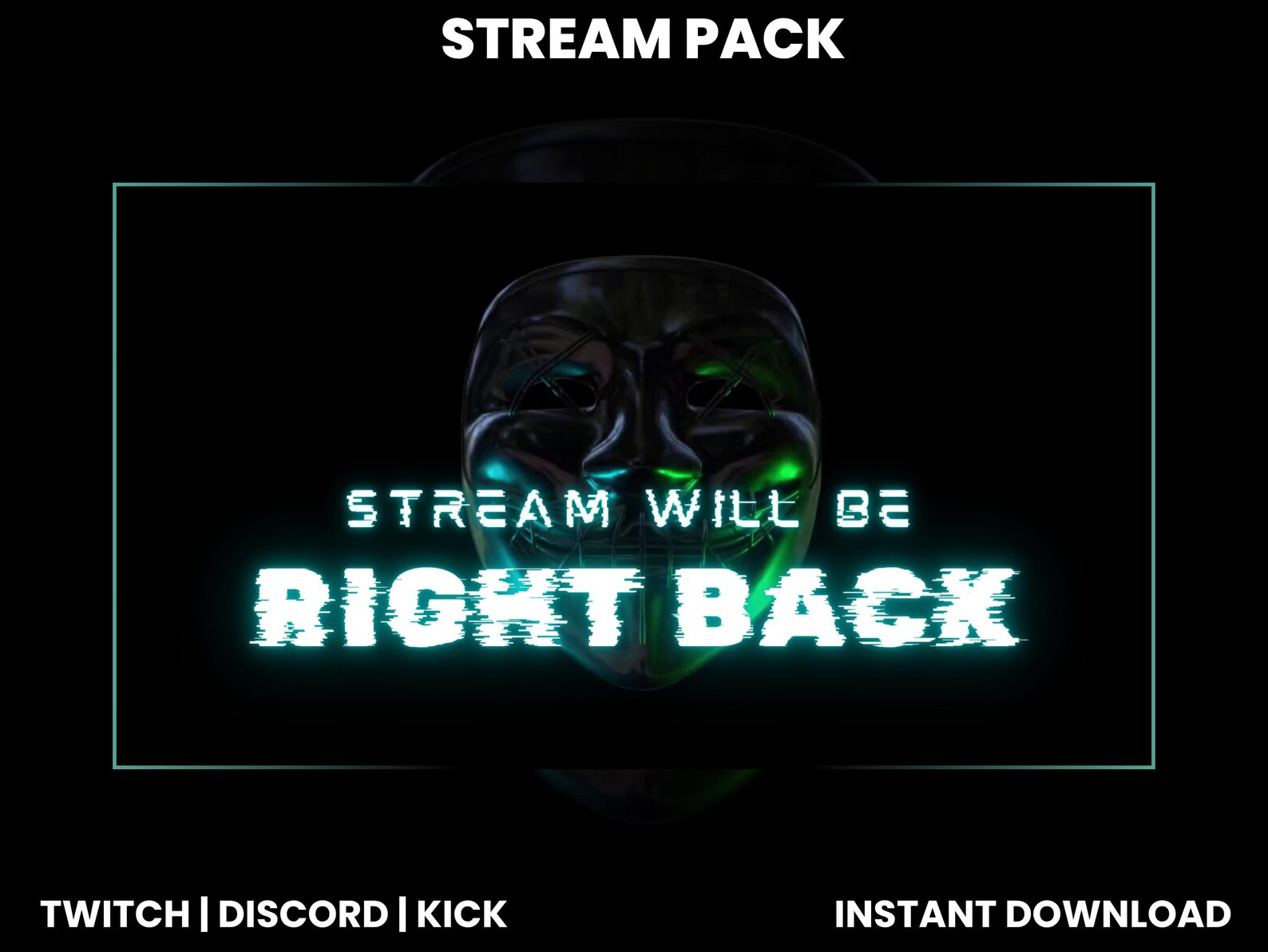 Neon Mask Twitch Stream Pack | Twitch Overlay | Animated Screens ...