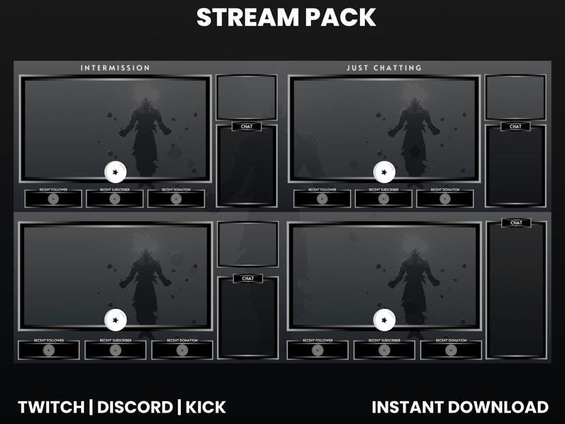 Twitch Stream Pack | Twitch Screen Overlays | Animated Webcam | Twitch ...