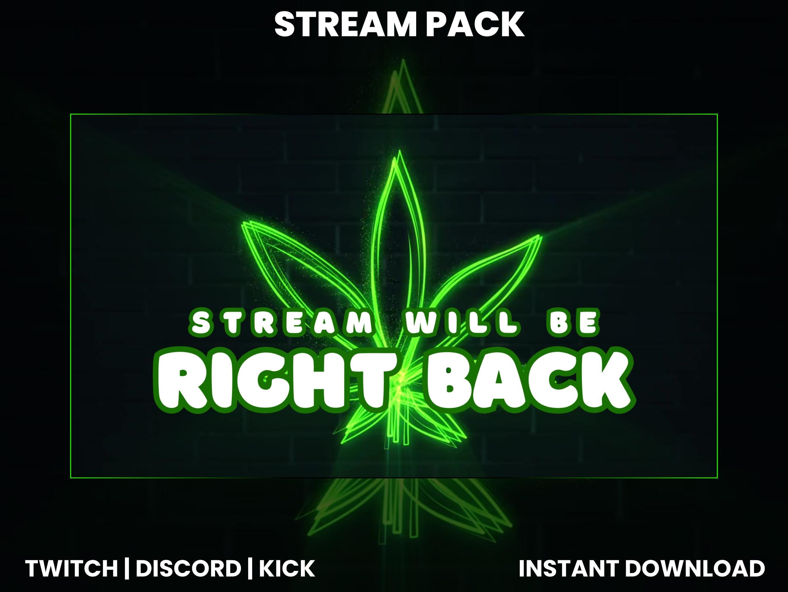 Weed Leaf Twitch Stream Pack | Twitch Screen Overlay | Animated Screens ...