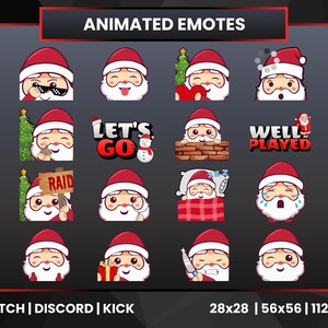32 Santa Claus Animated Twitch Emotes | Christmas Themed Emote ...