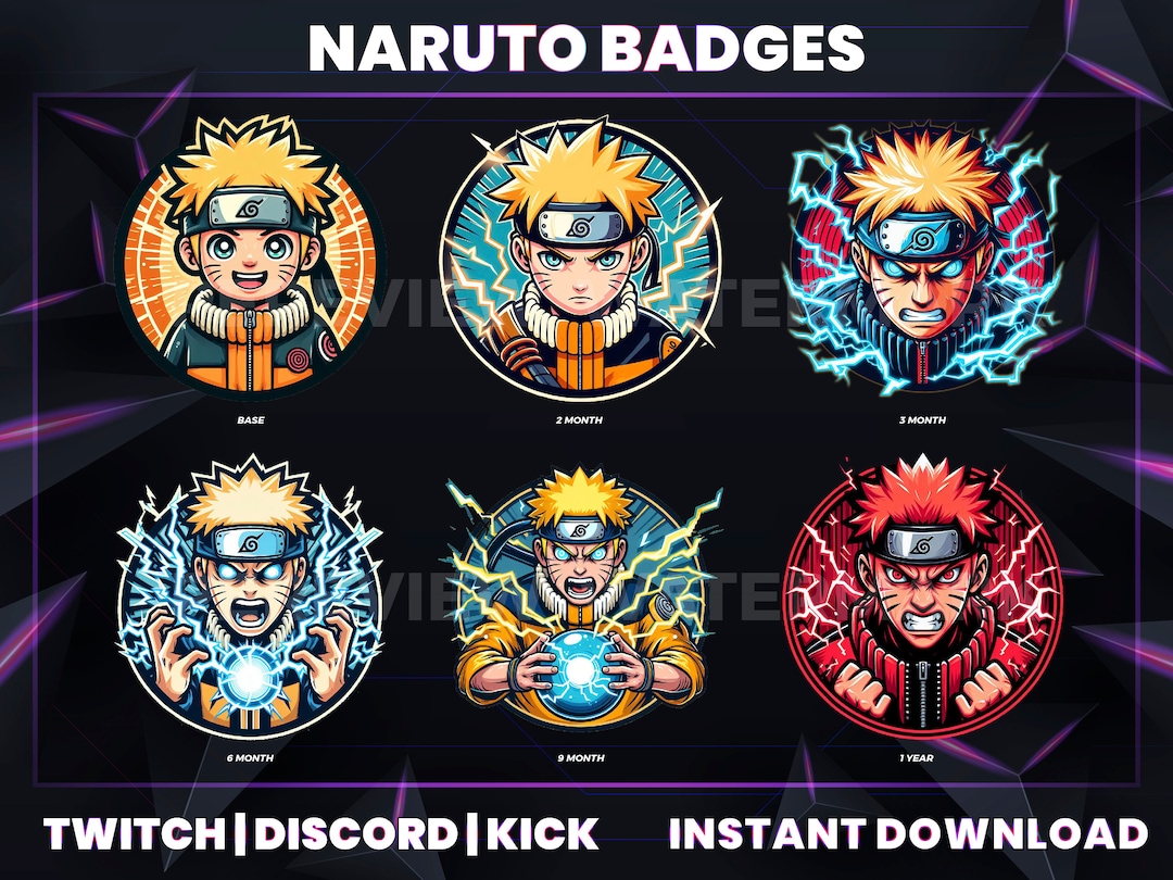 Naruto Twitch Sub Badges Twitch Bit Badges Twitch Sub Badges Anime Sub ...