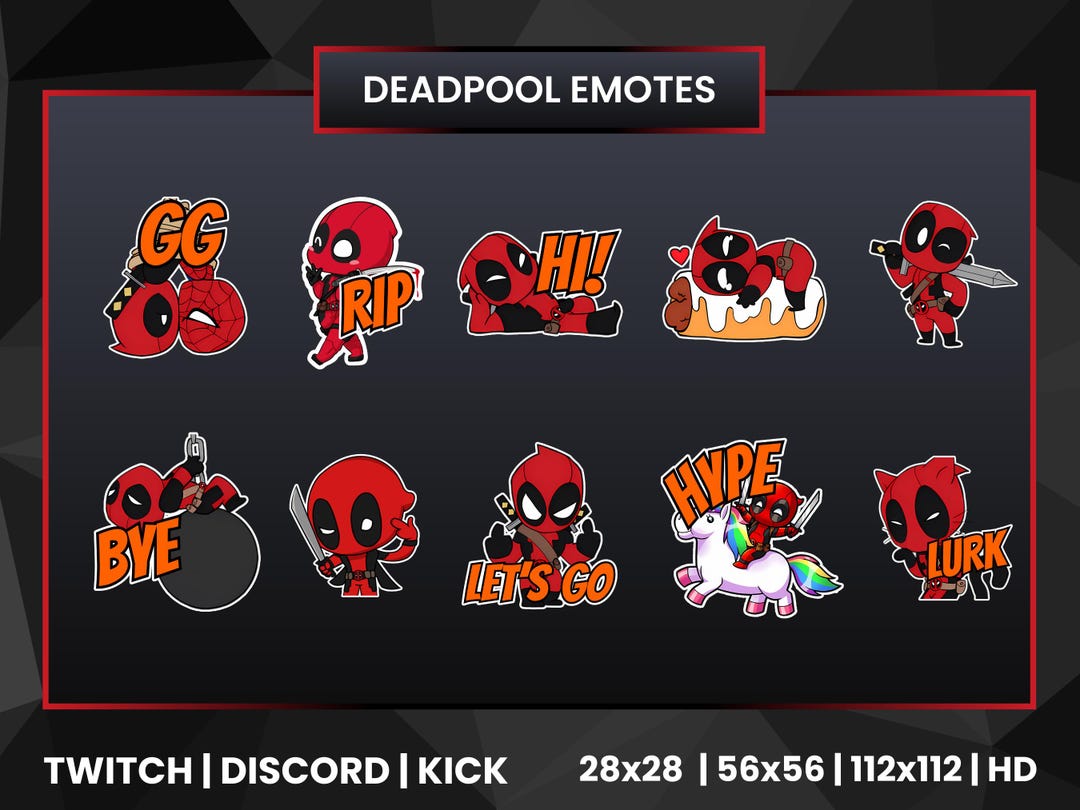 Twitch Emotes | Deadpool Emotes | Twitch Sub Badges | Twitch Bit Badges ...