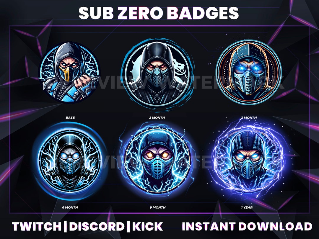 Sub Zero Badges Twitch Sub Badges and Bit Badges Crafted for Streamers ...