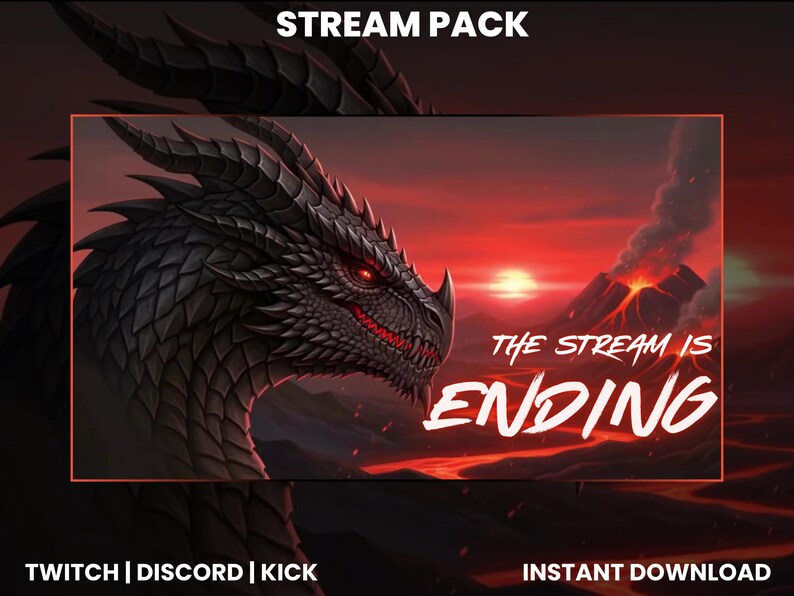 Dark Dragon Stream Pack – Twitch Overlay, Starting Soon Screen, Alerts ...