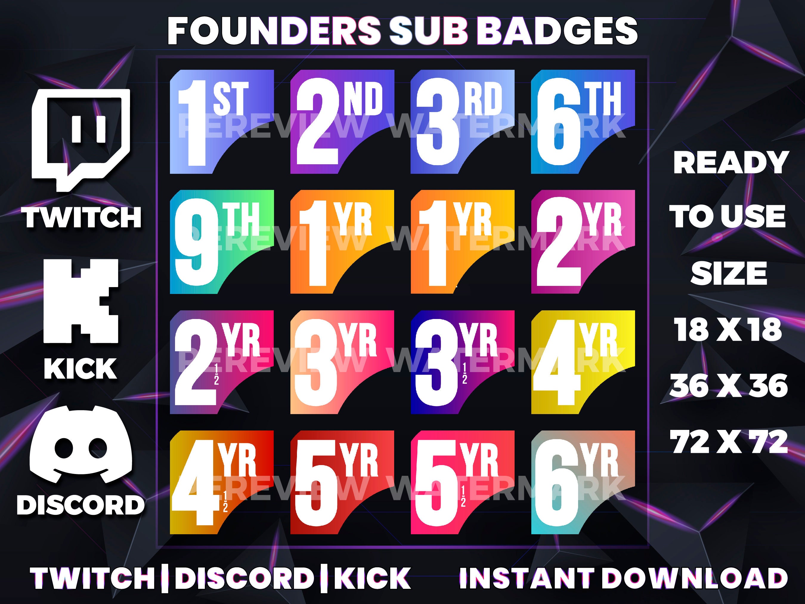 Founders Twitch Bit Badges + Transparent Version | Twitch Bit Badges ...
