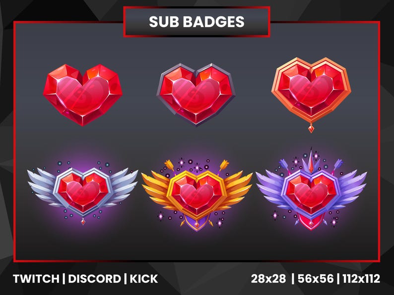 Twitch Sub Badges Bit Badges Twitch Heart Sub Badges Gem Sub Badges ...