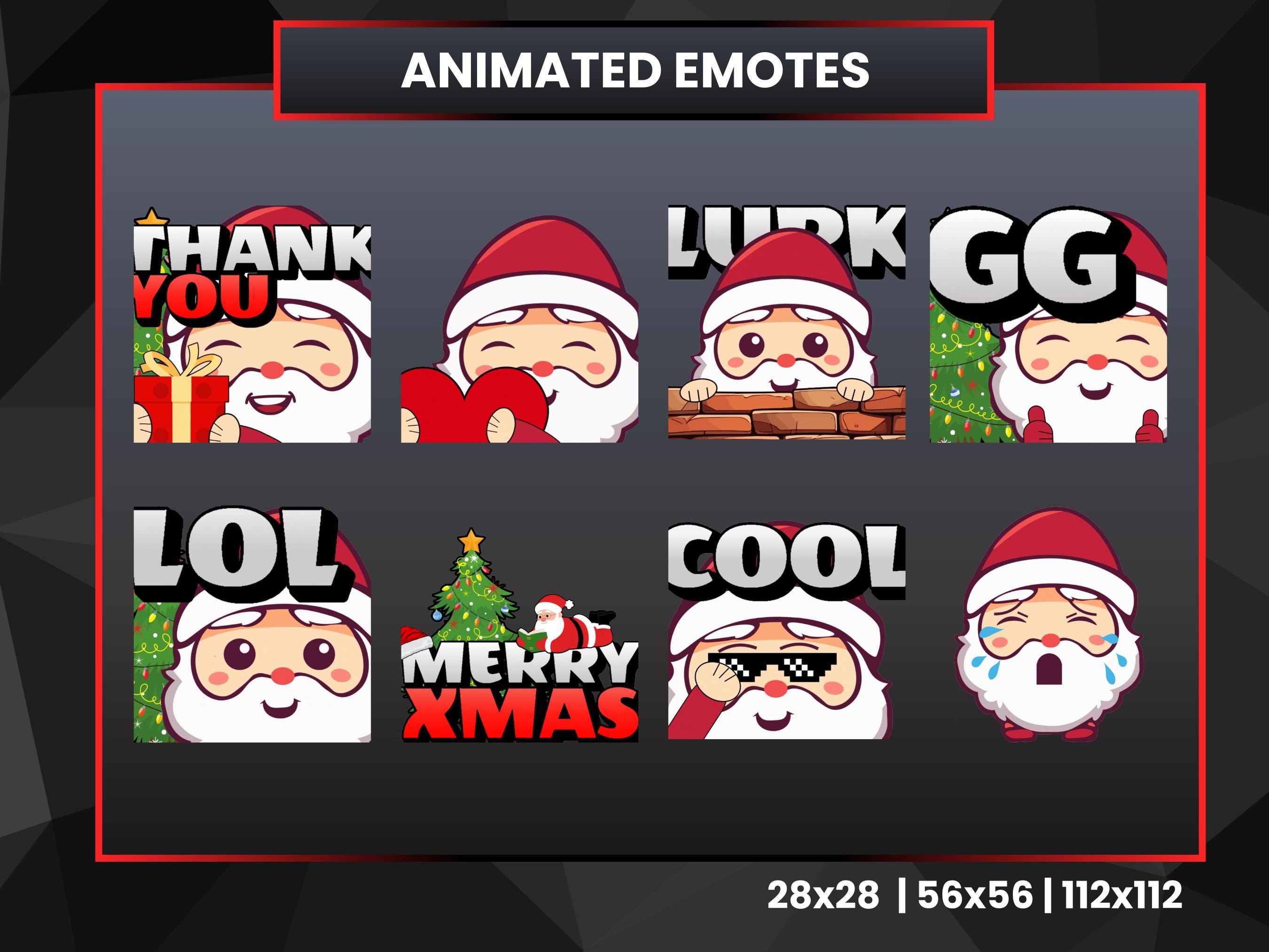 32 Santa Claus Animated Twitch Emotes | Christmas Themed Emote ...