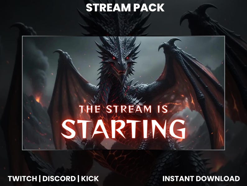Fully Animated Fire Dragon Stream Pack | Animated Overlays | Animated ...