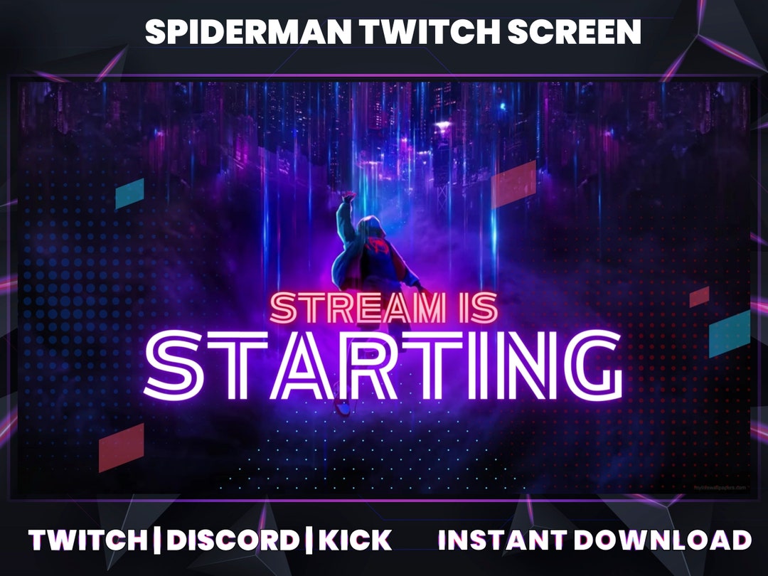 Miles Morales Spiderman Twitch Overlay Screen Pack Twitch Stream Pack ...