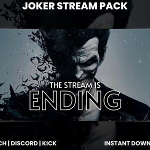Joker Twitch Stream Pack | Twitch Screen Overlays | Animated Webcam ...