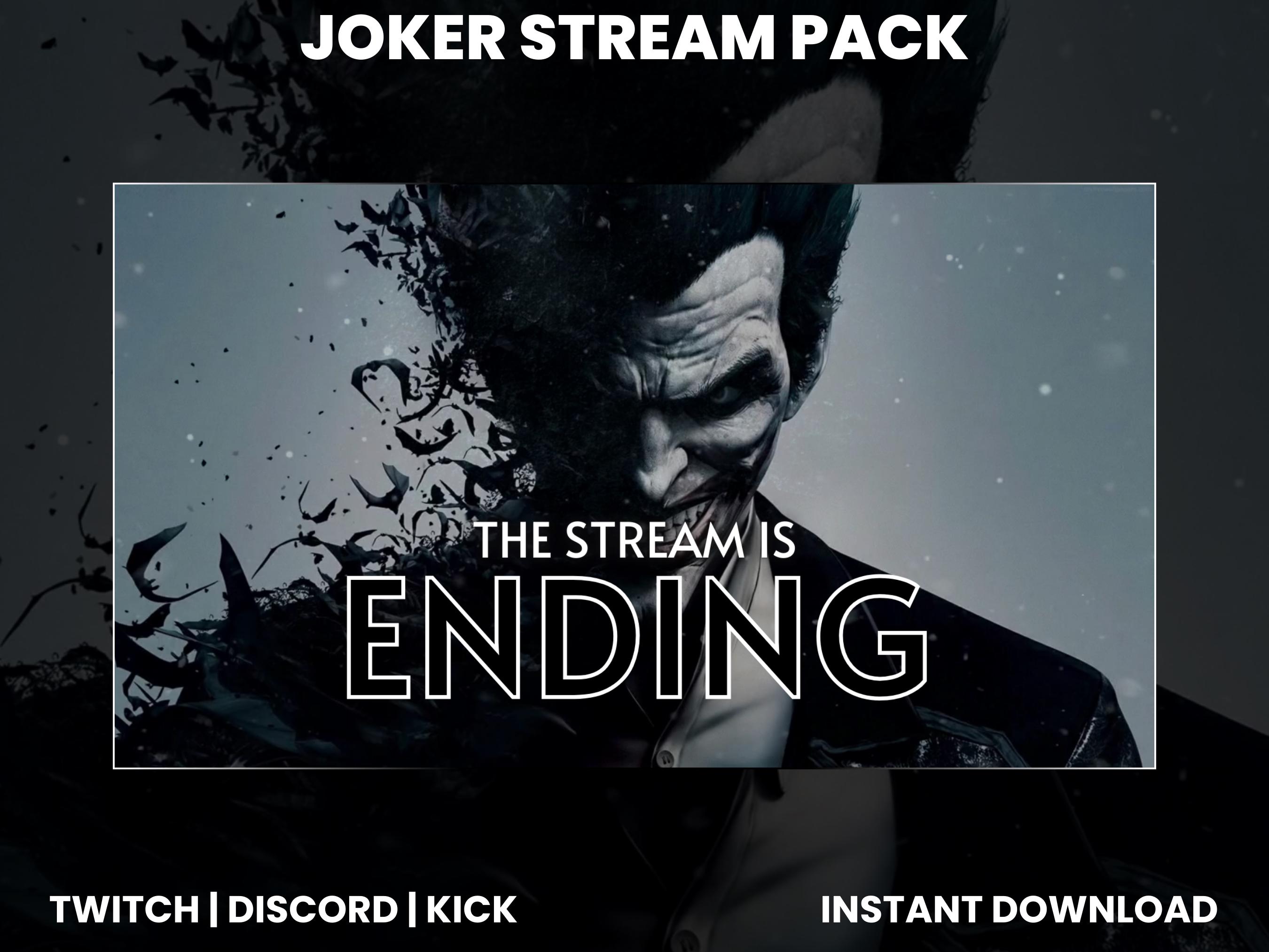 Joker Twitch Stream Pack | Twitch Screen Overlays | Animated Webcam ...