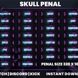 Neon Skull Twitch Stream Pack | Animated Screen | Animated Overlay ...