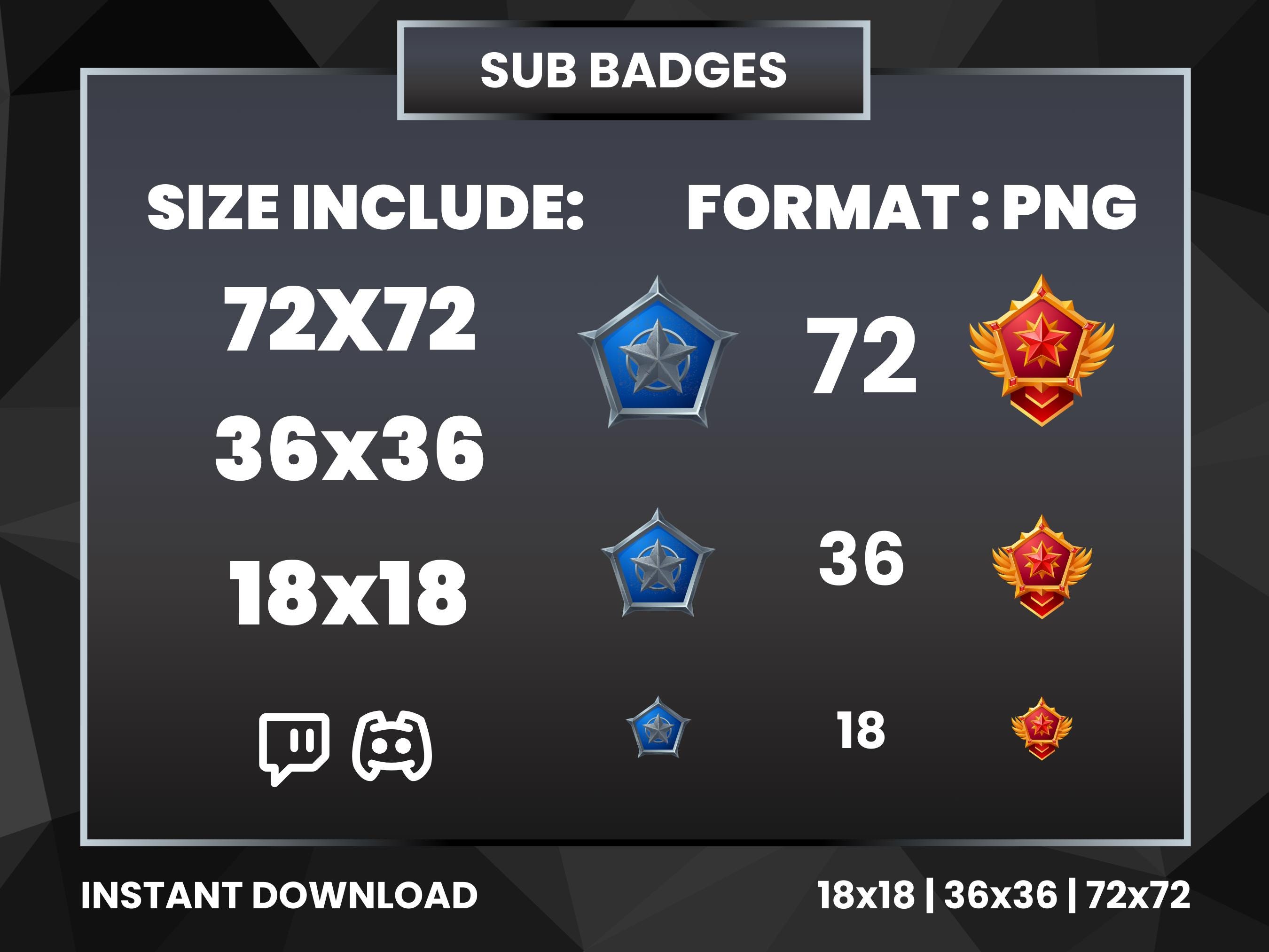 Twitch Sub Badges | Bit Badges Twitch | Medal Rank Badges | Game Rank ...