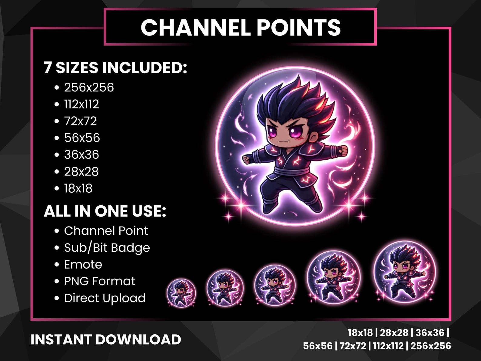 Twitch Channel Points, Sub Badges & Emotes Pack | Gamer Stream Overlay ...