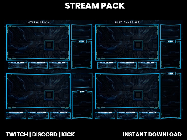Animated Twitch Stream Pack | Circuit Technology Stream Pack | Twitch ...