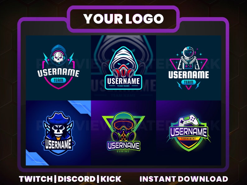 Custom Gaming Logo Twitch Logo Twitch Graphics Stream Mascots ...