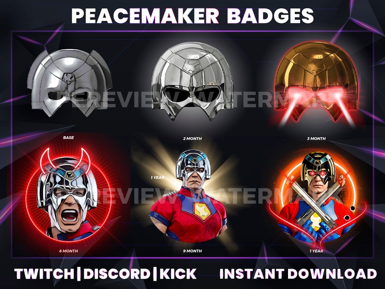 Peacemaker Twitch Sub Badges Twitch Bit Badges Sub Badges Discord Kick ...
