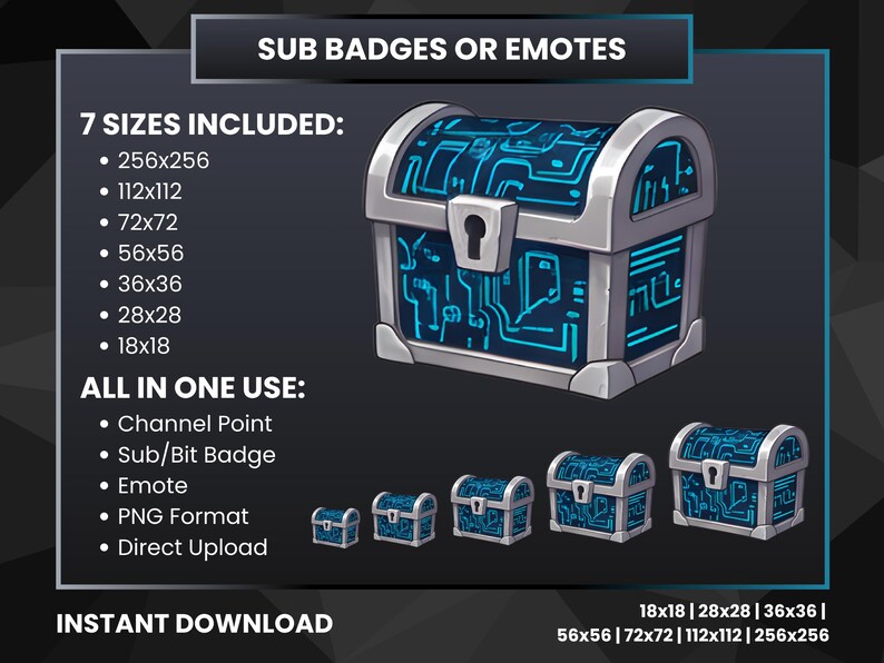 Treasure Chest Sub Badges for Twitch, Kick, and Discord | Gamer Loot ...