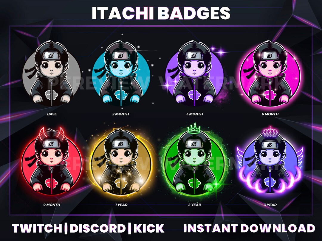 Itachi Badges Twitch Sub Badges Anime Bit Badges Itachi Badges Bit ...