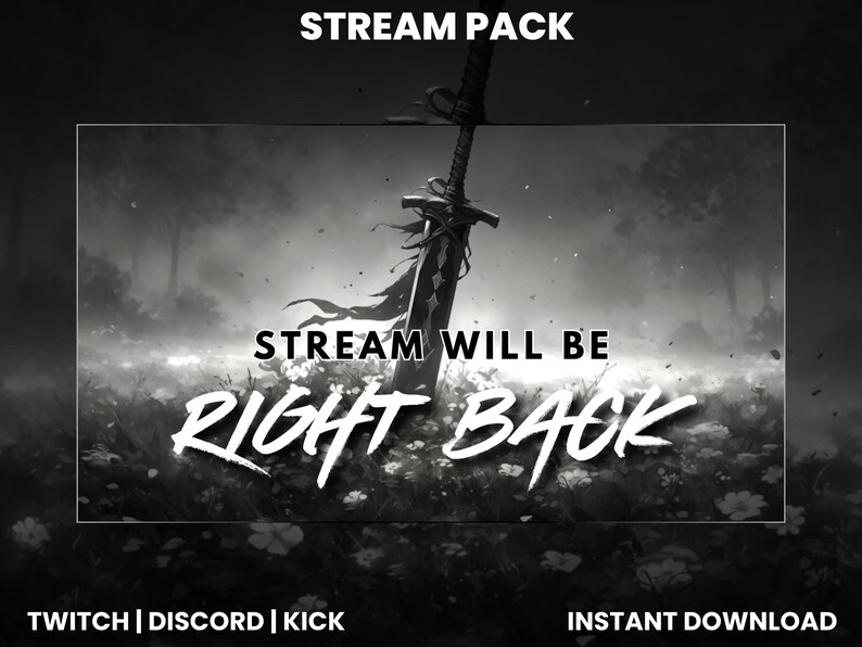 Animated Twitch Stream Pack | Sword Stream Pack | Webcam Overlay ...