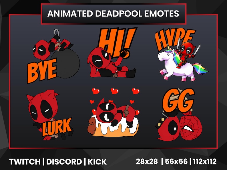 Animated Twitch Emotes | Deadpool Emotes | Animated Emotes | Twitch ...