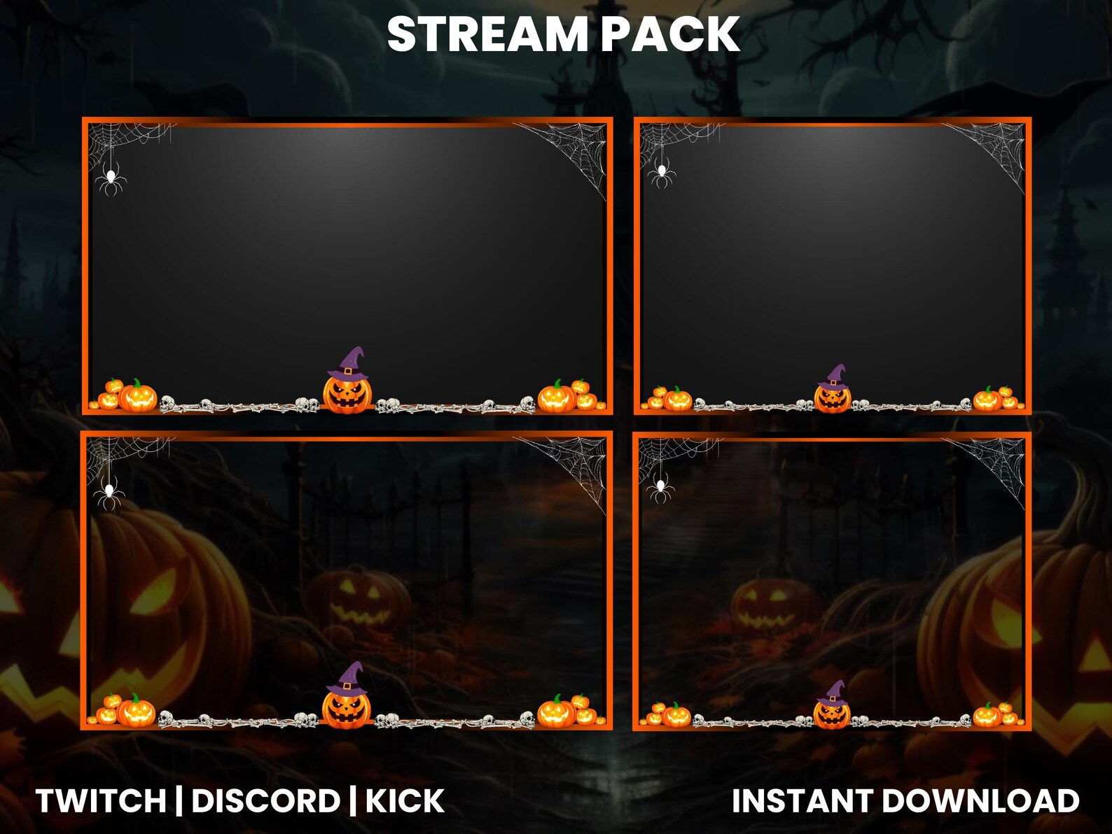 Halloween Animated Twitch Stream Pack | Spooky Stream Pack | Twitch ...