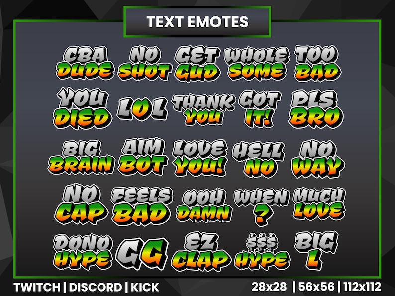 50 Twitch Text Emotes | Twitch Emotes | Rastafarian Themed Emotes ...