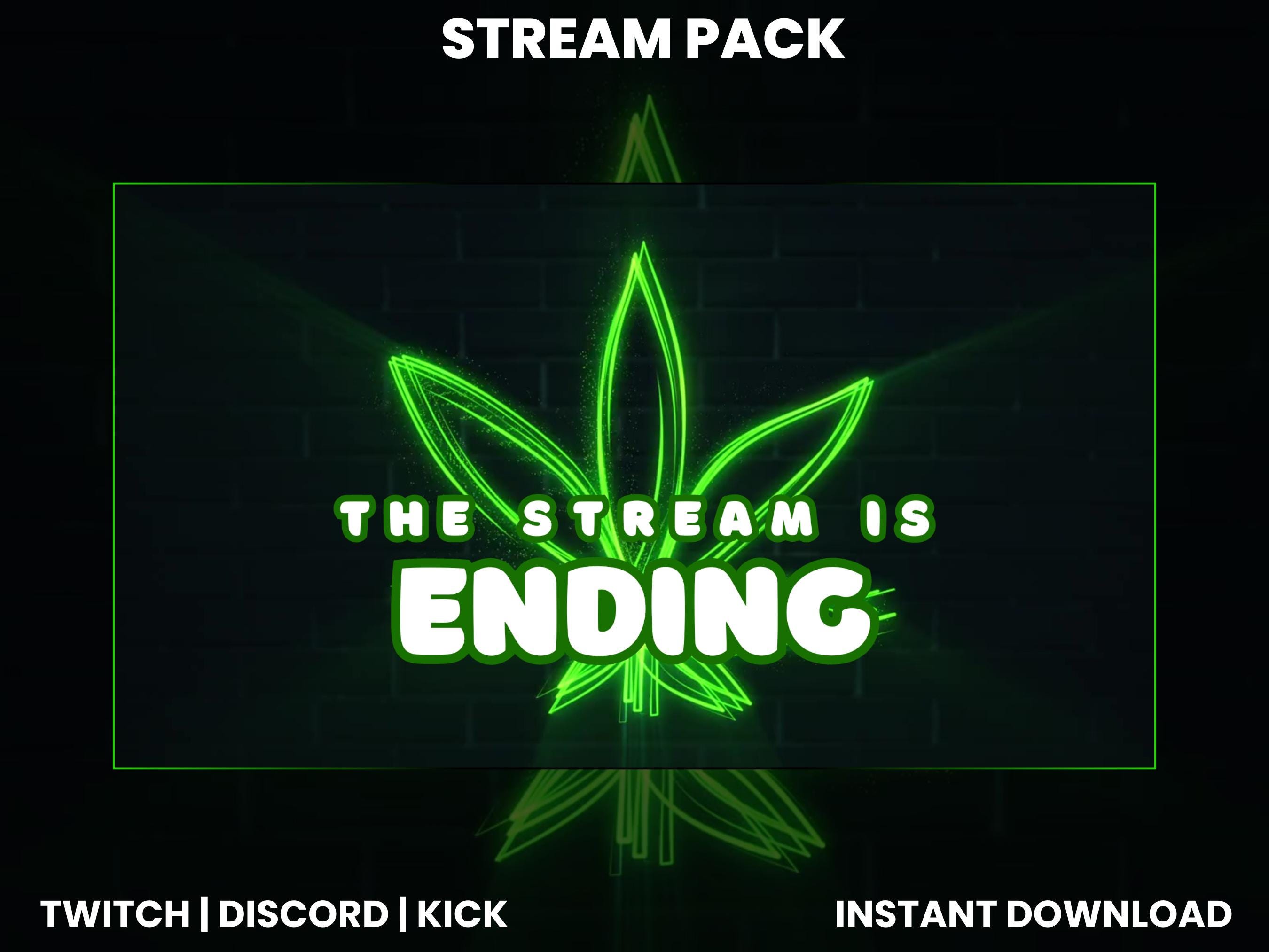 Weed Leaf Twitch Stream Pack | Twitch Screen Overlay | Animated Screens ...