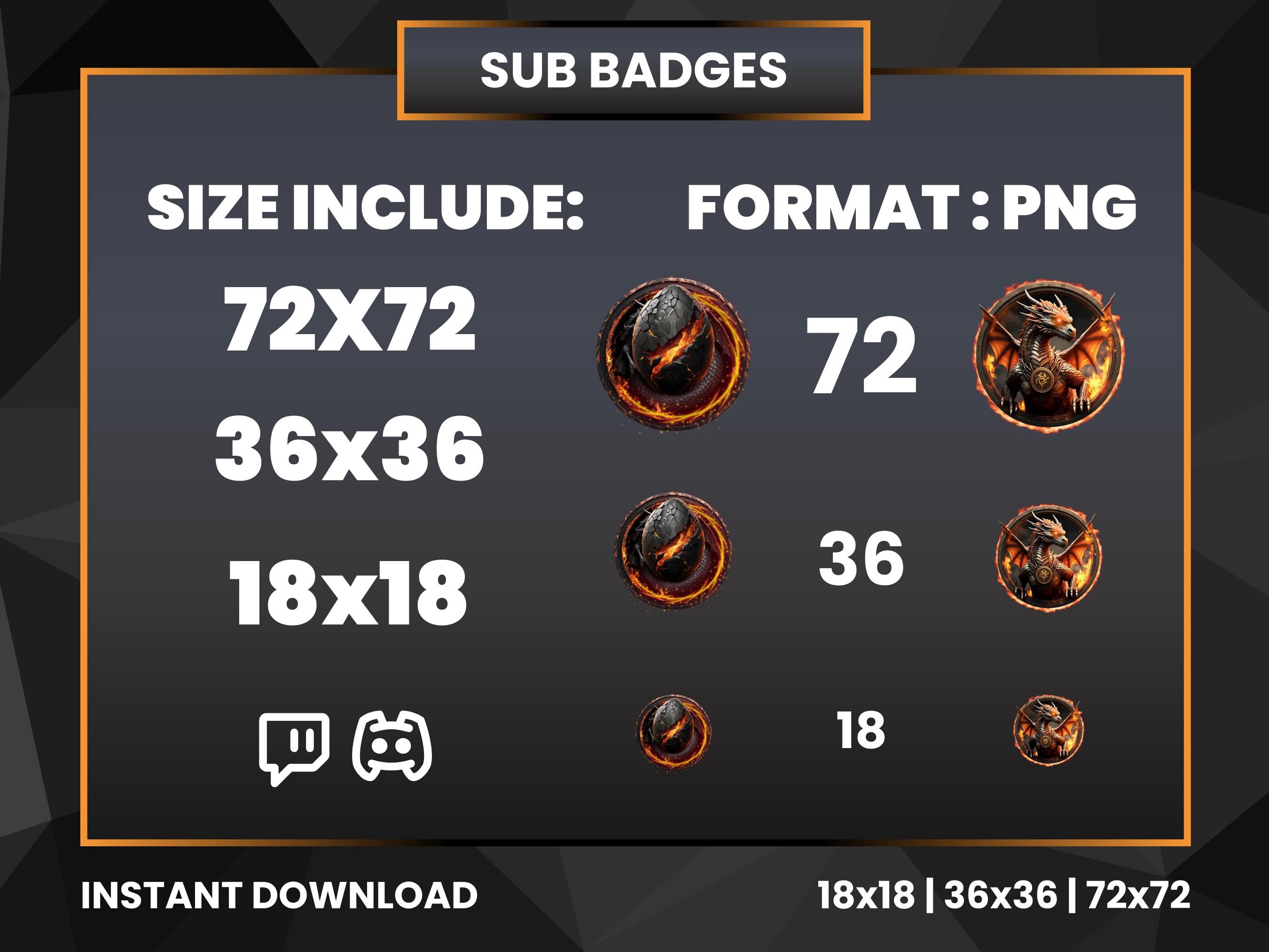 Dragon Twitch Sub Badges | Twitch Badges | Dragon Bit Badges | Twitch ...