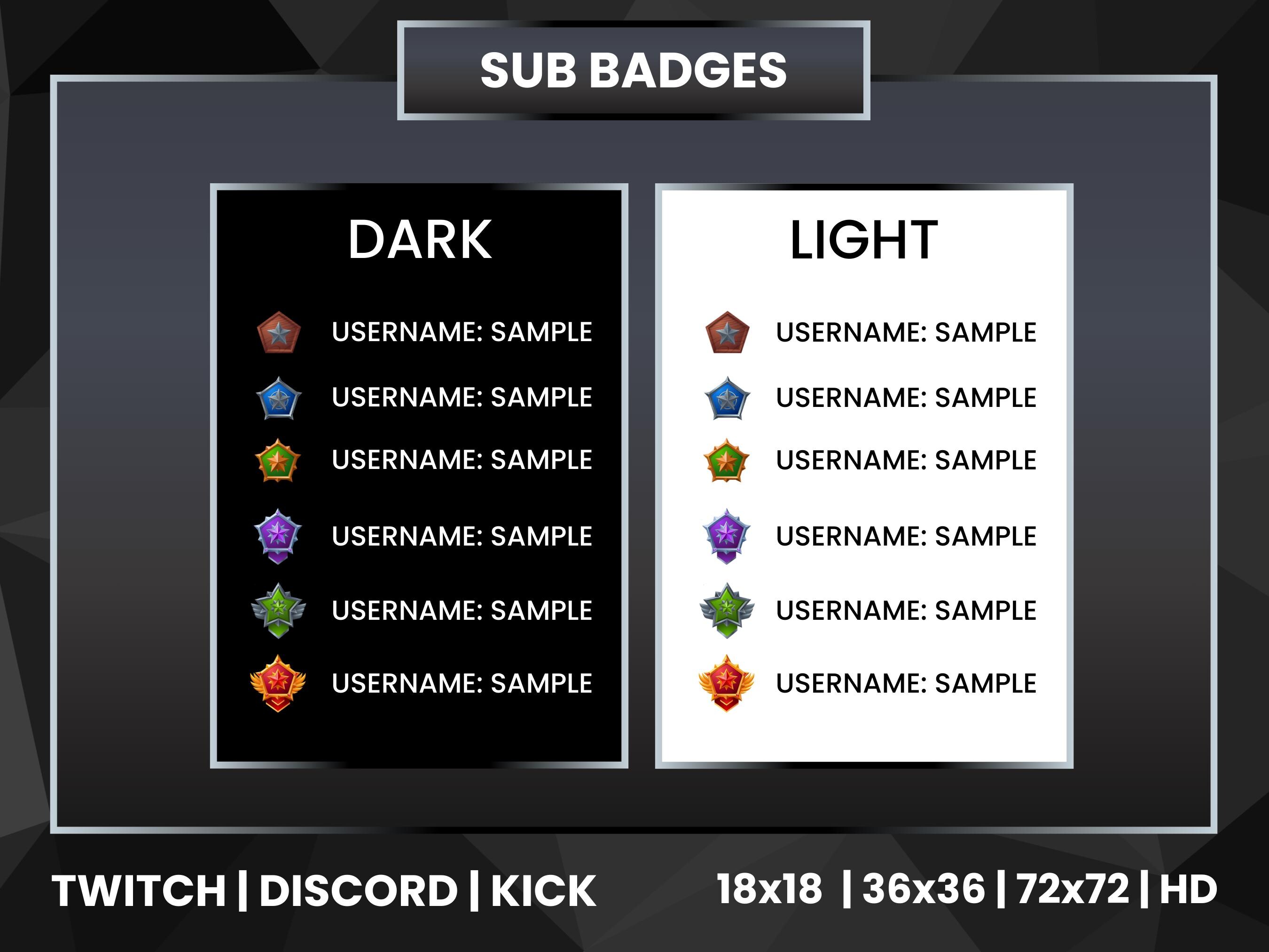 Twitch Sub Badges | Bit Badges Twitch | Medal Rank Badges | Game Rank ...