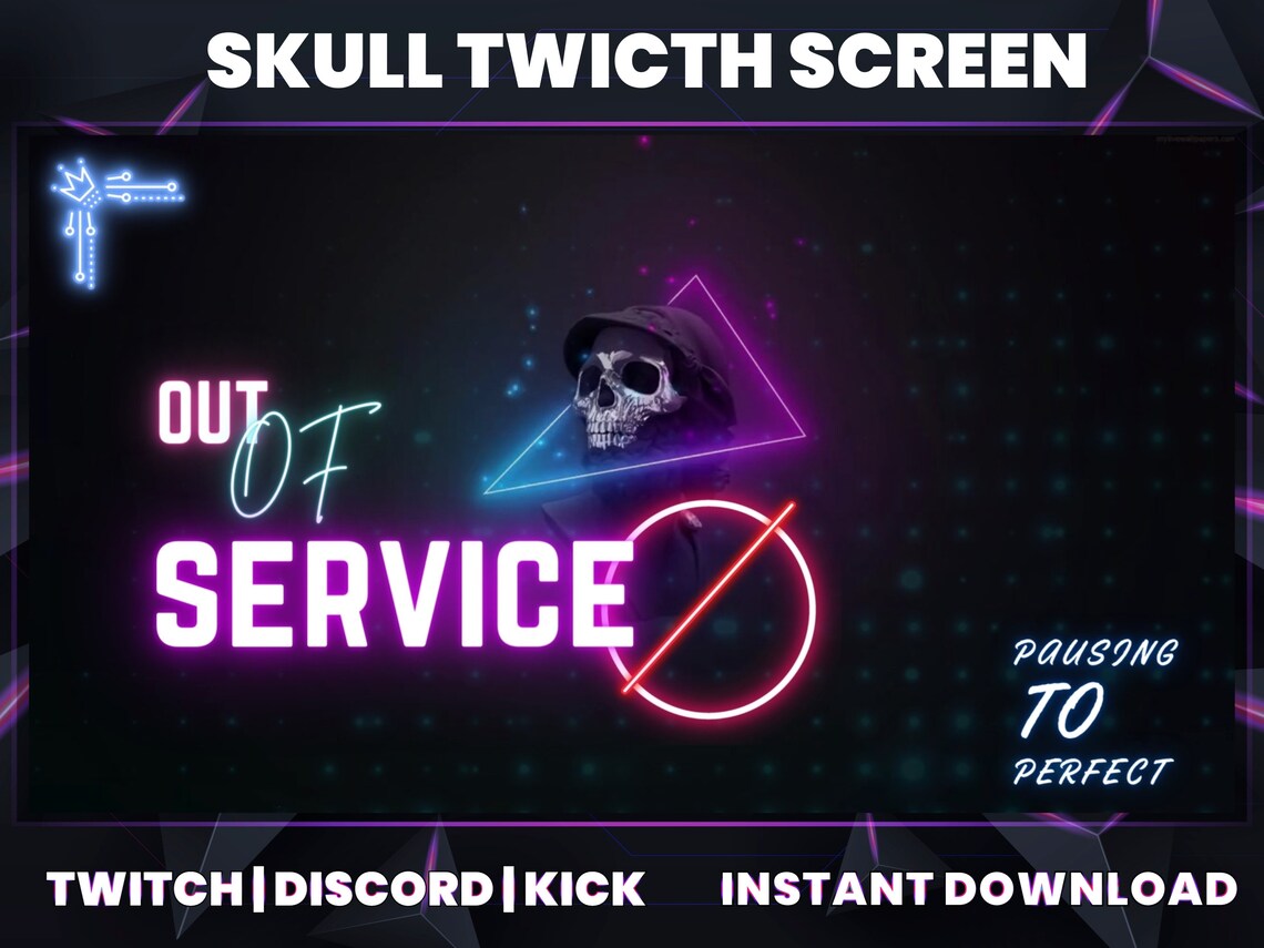 Neon Skull Twitch Stream Pack Animated Screen Animated Overlay Twitch ...