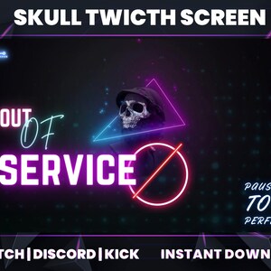 Neon Skull Twitch Stream Pack | Animated Screen | Animated Overlay ...