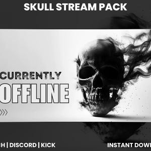 Skull Twitch Stream Pack | Twitch Screen Overlay | Animated Webcam ...
