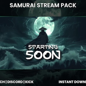 Samurai Moonlight Animated Twitch Stream Pack | Webcam Overlay | Twitch ...