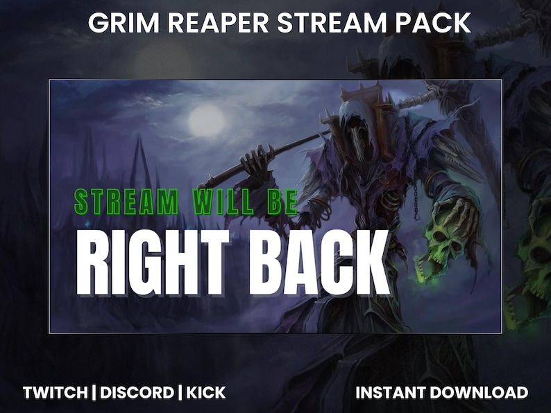 Grim Reaper Twitch Stream Pack | Animated Screens | Webcam Overlay ...
