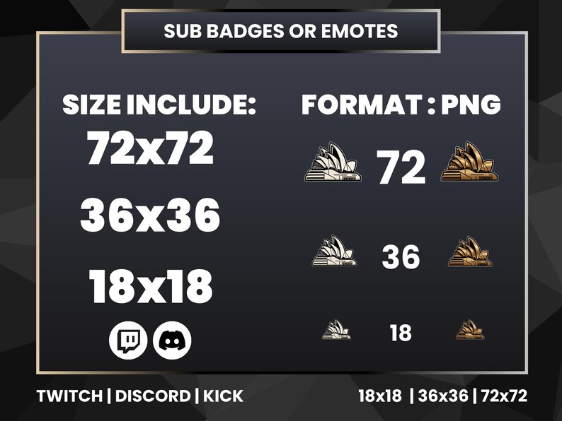 Sydney Opera House Twitch Sub Badges | Landmark Subscriber Badge Set ...
