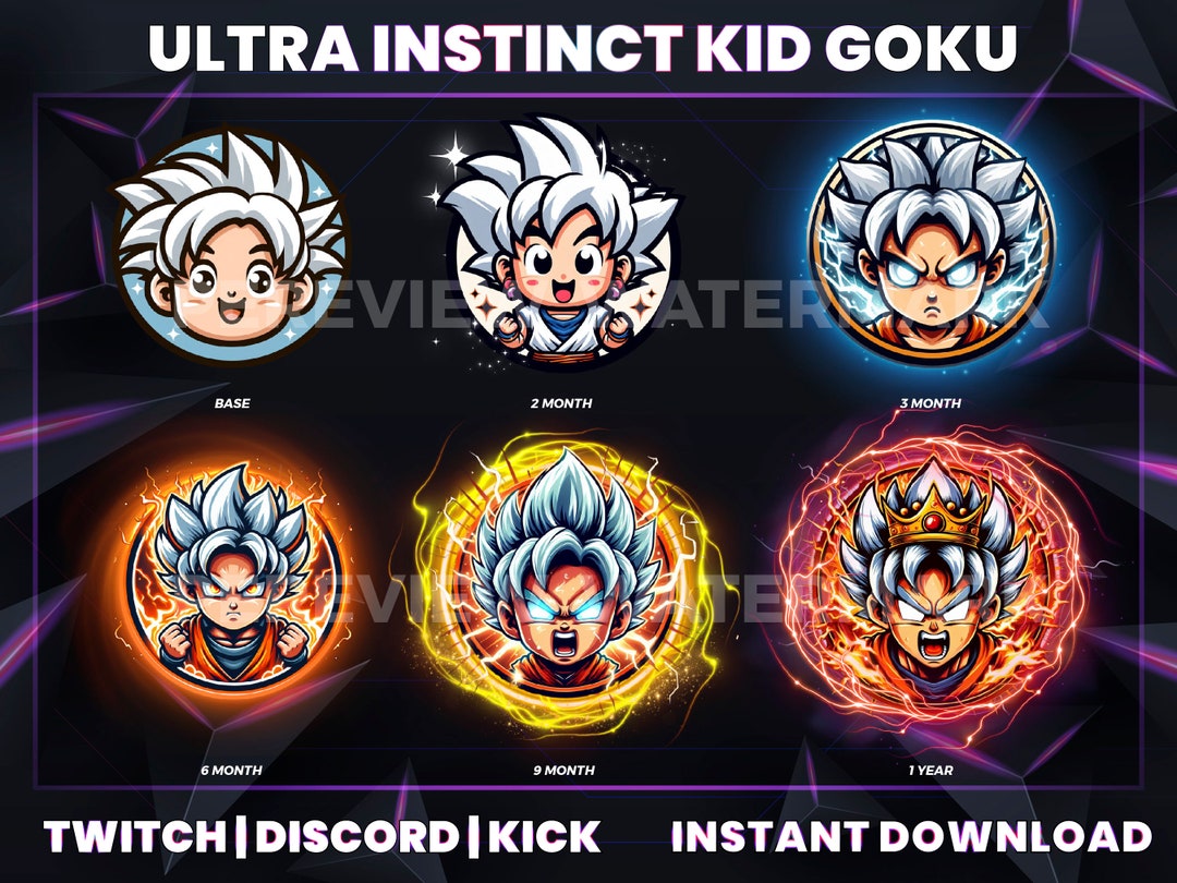 Ultra Instinct Kid Goku Evolution Sub Badges Twitch Sub Badges Twitch ...