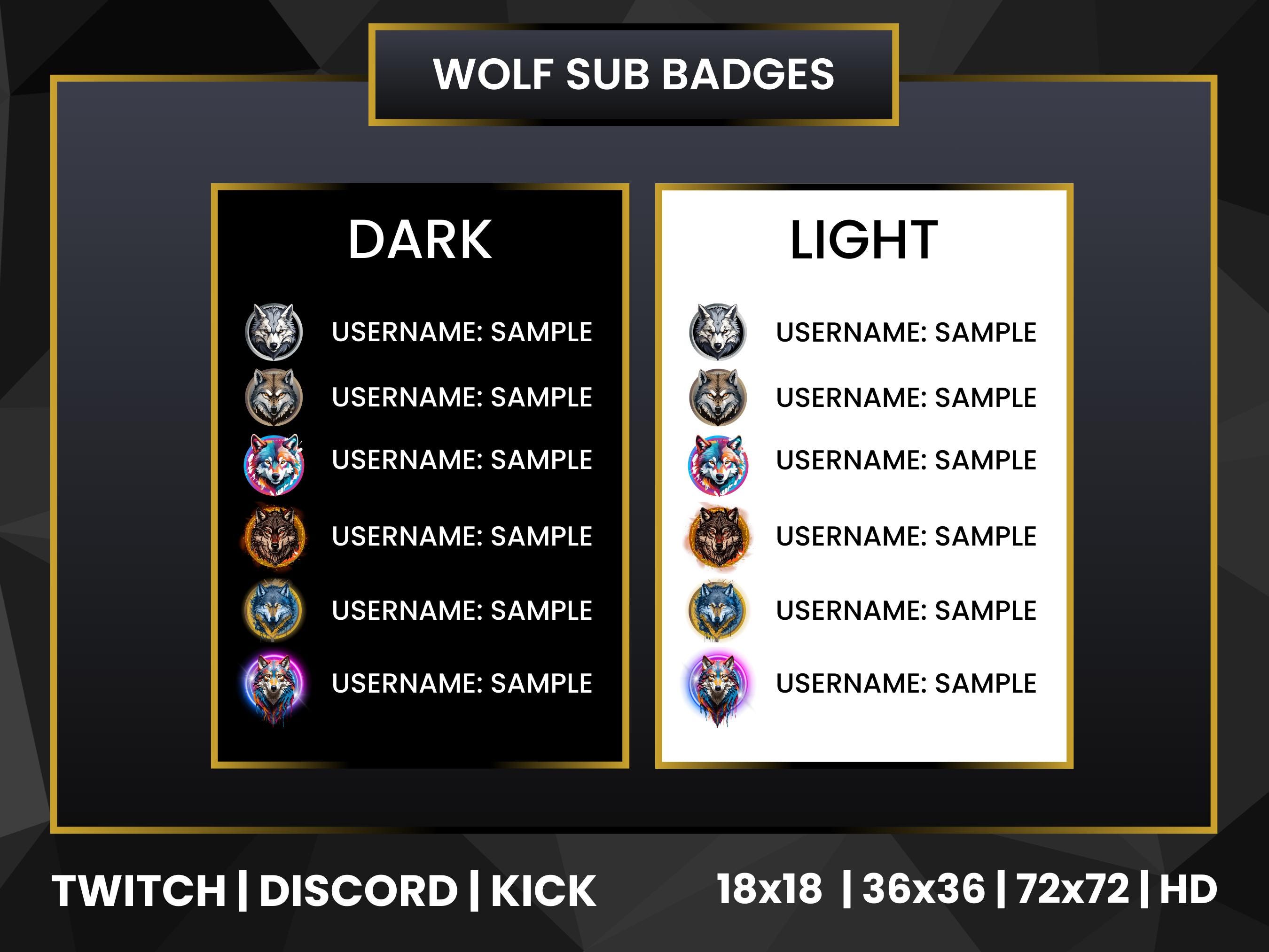 Wolf Bit and Sub Badges for Twitch, Husky Emotes, Werewolf Gaming Icons ...